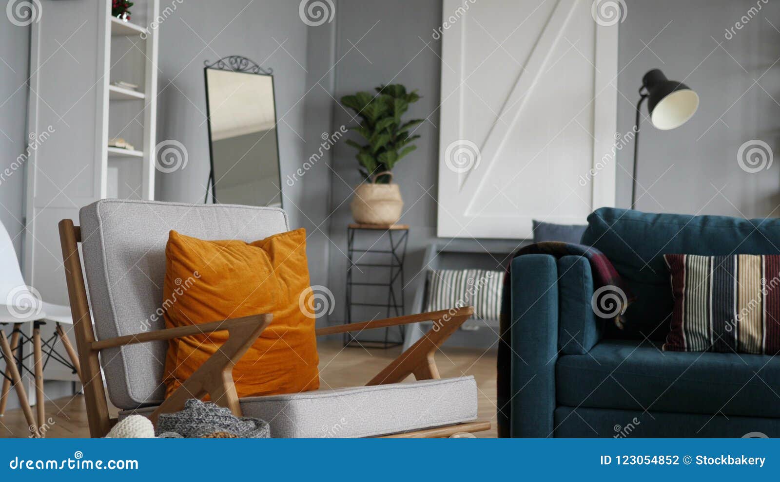 Empty Couch in Room stock photo. Image of quality, smartphone - 123054852