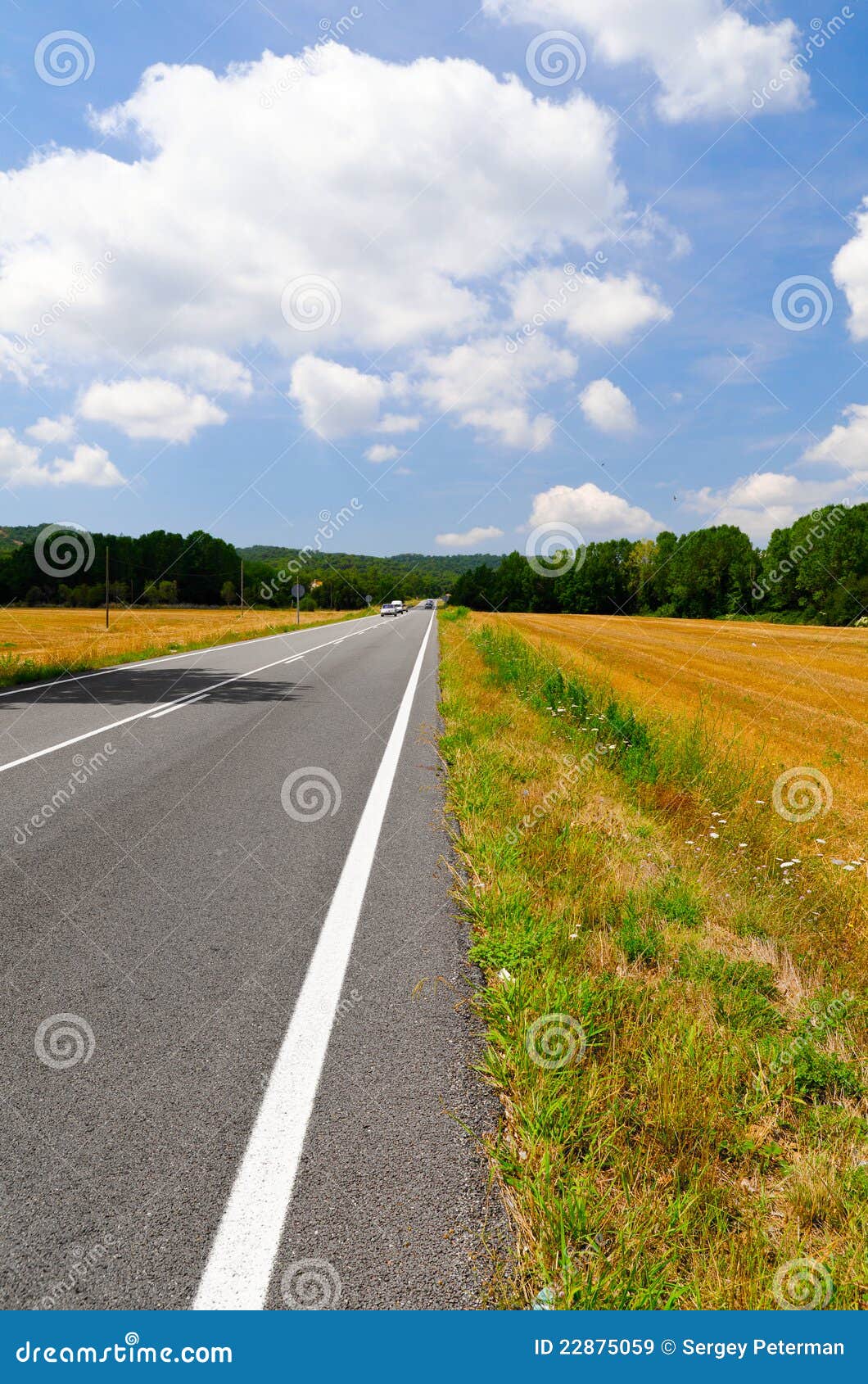 Empty country road stock image. Image of europe, line - 22875059