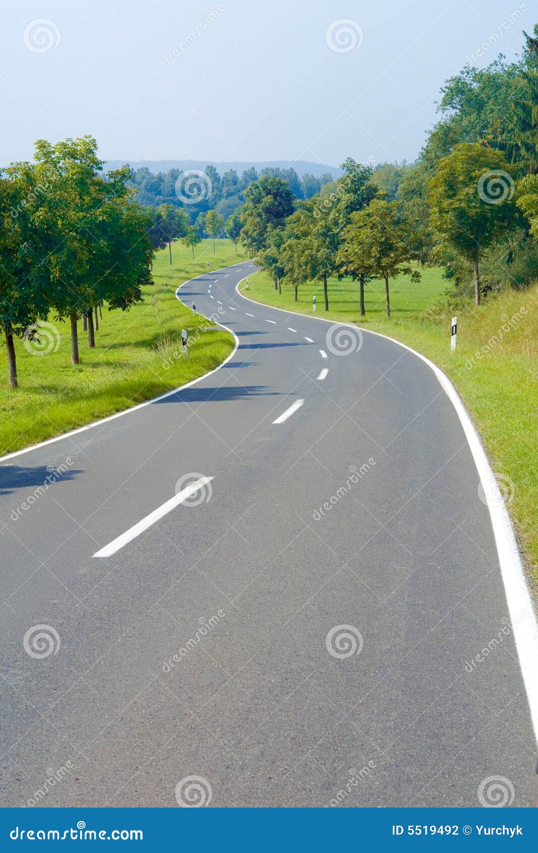 Empty Countryside Road at Summer Stock Photo - Image of path, asphalt ...