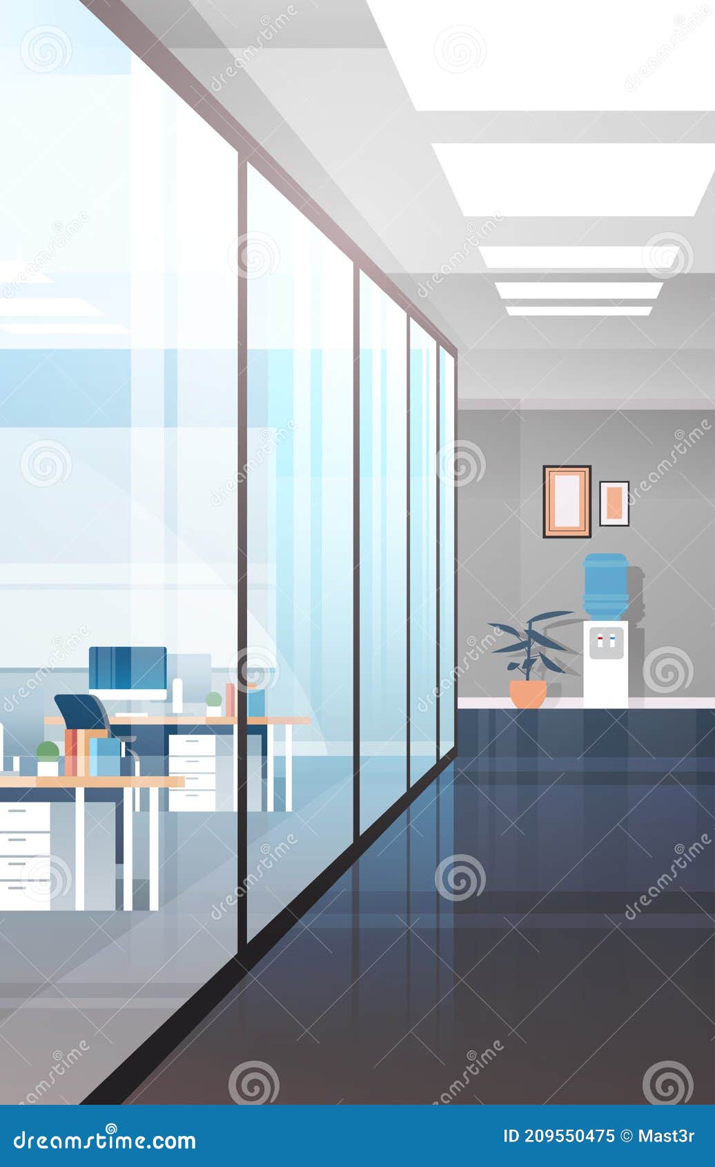 Empty Coworking Area No People Open Space Modern Office Interior ...