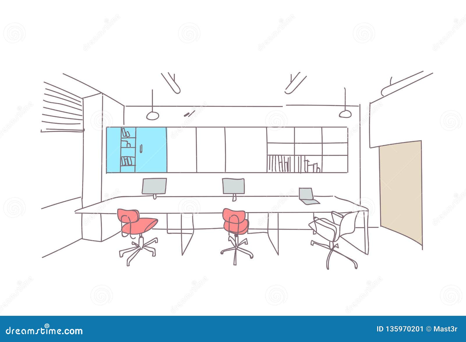 Empty Coworking Space Modern Office Interior Creative Workplace Co ...
