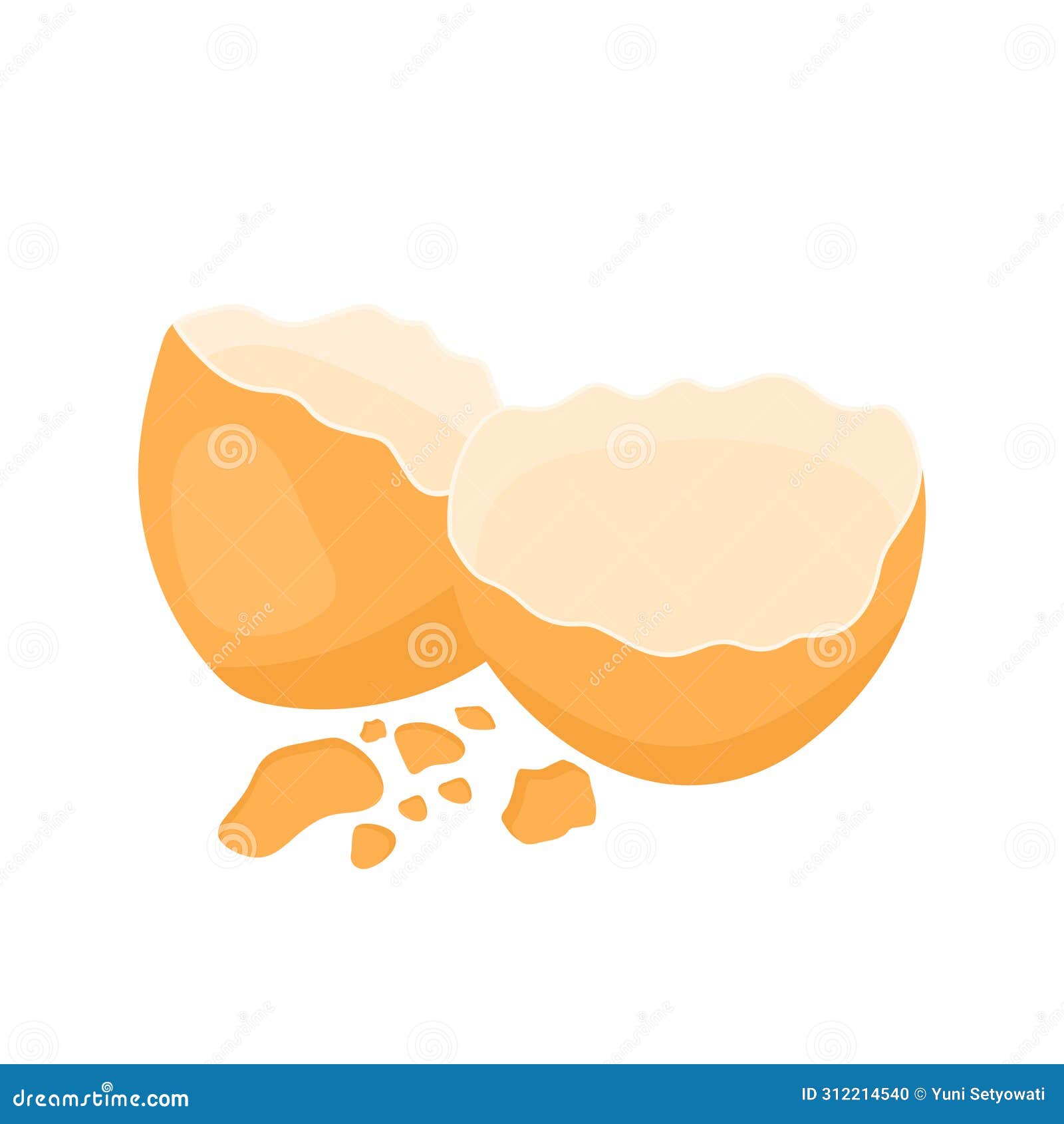 Empty Cracked Egg Shell Vector Illustration Stock Vector - Illustration ...