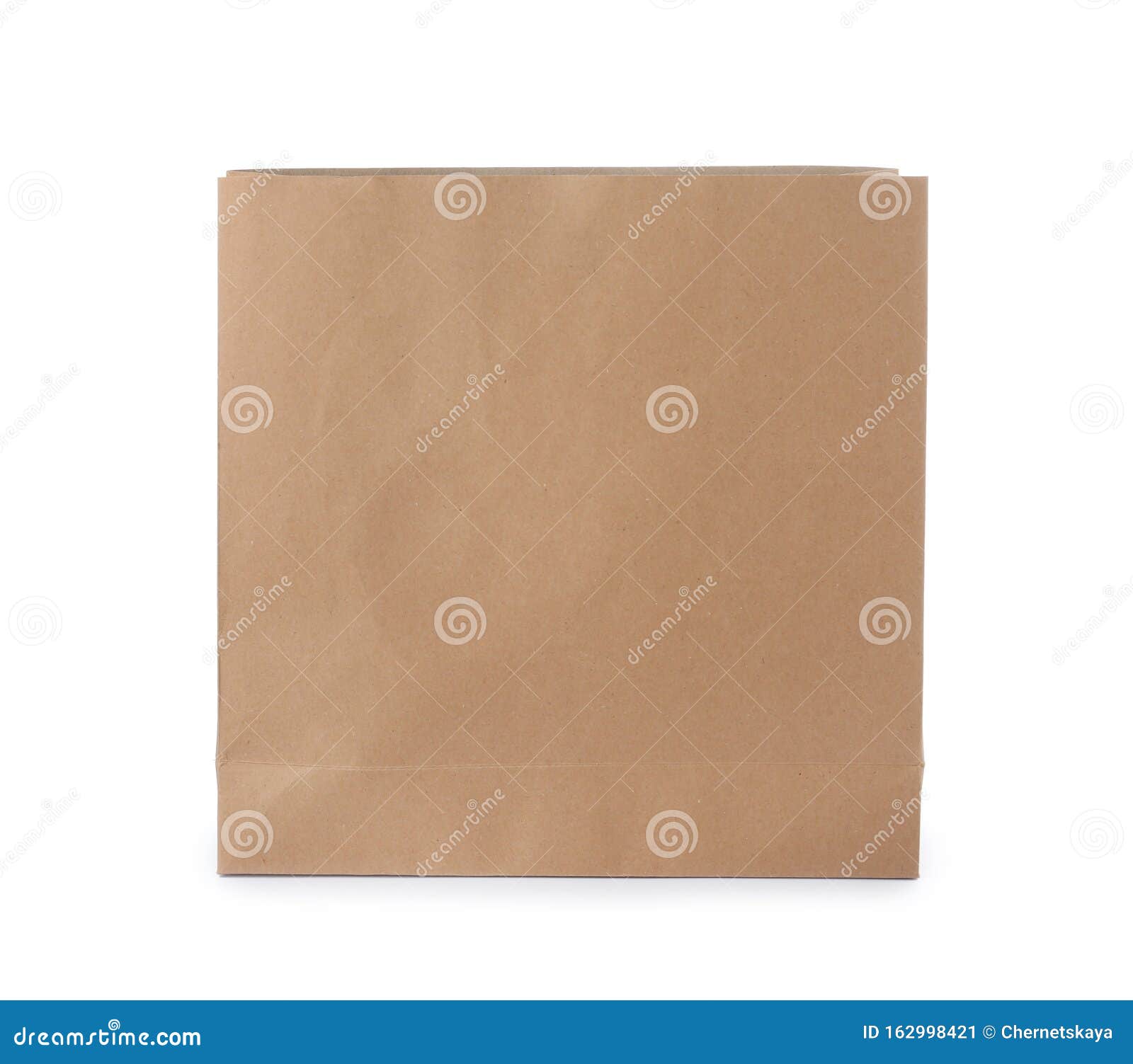 Empty Craft Paper Bag Isolated. Mockup for Design Stock Image - Image ...