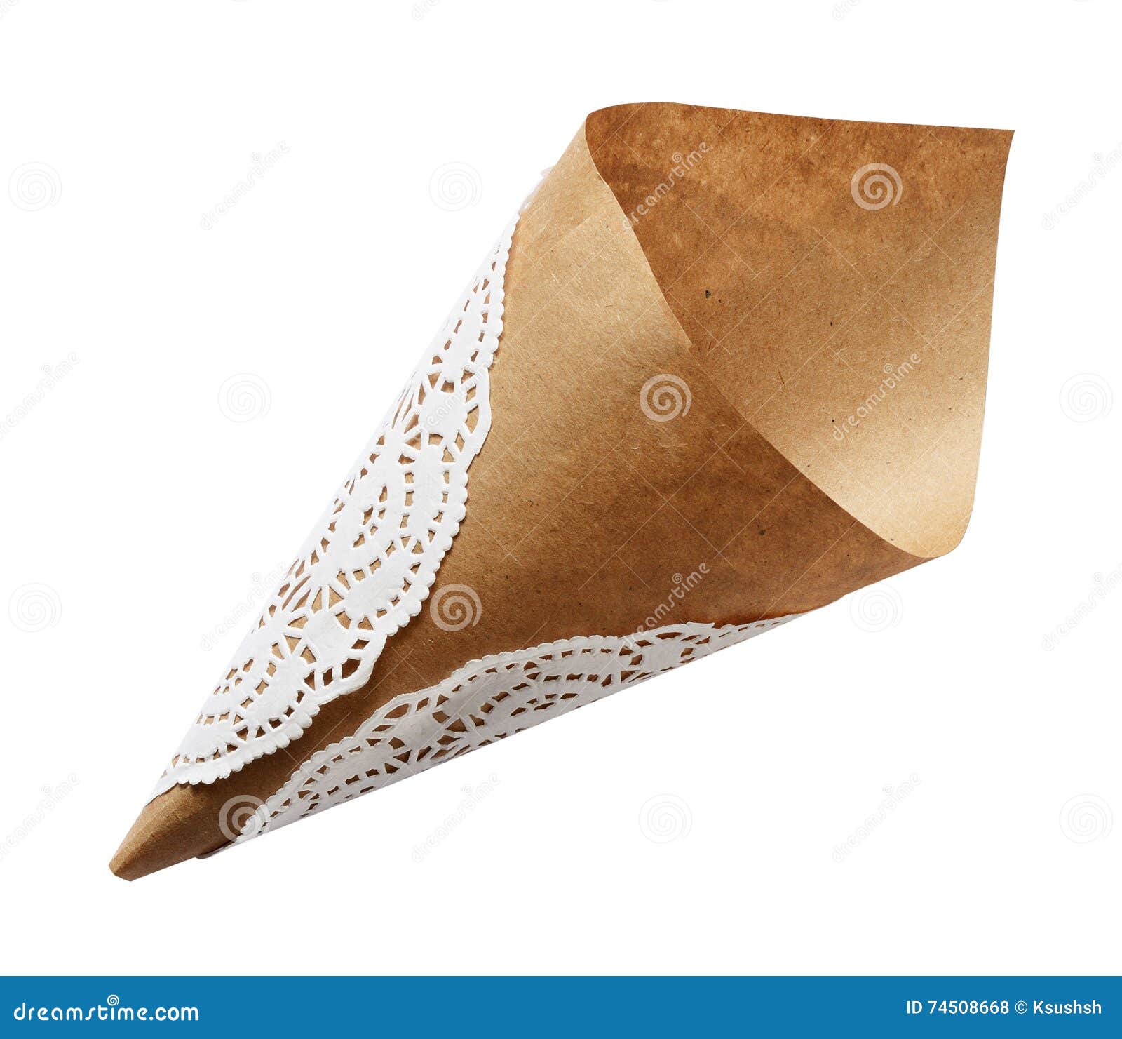 Empty craft paper cornet stock photo. Image of isolated - 74508668