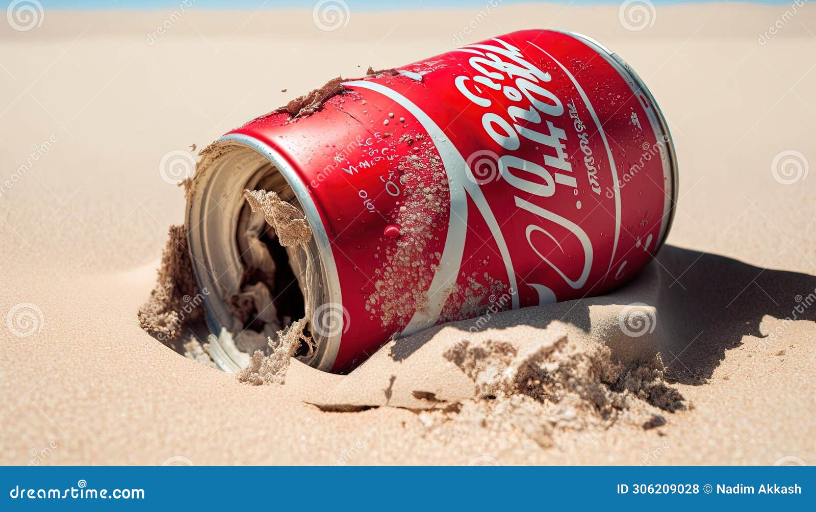 Empty Crashed CocaCola Can Lying Beach Sand 24 July 2014 Vilnius ...