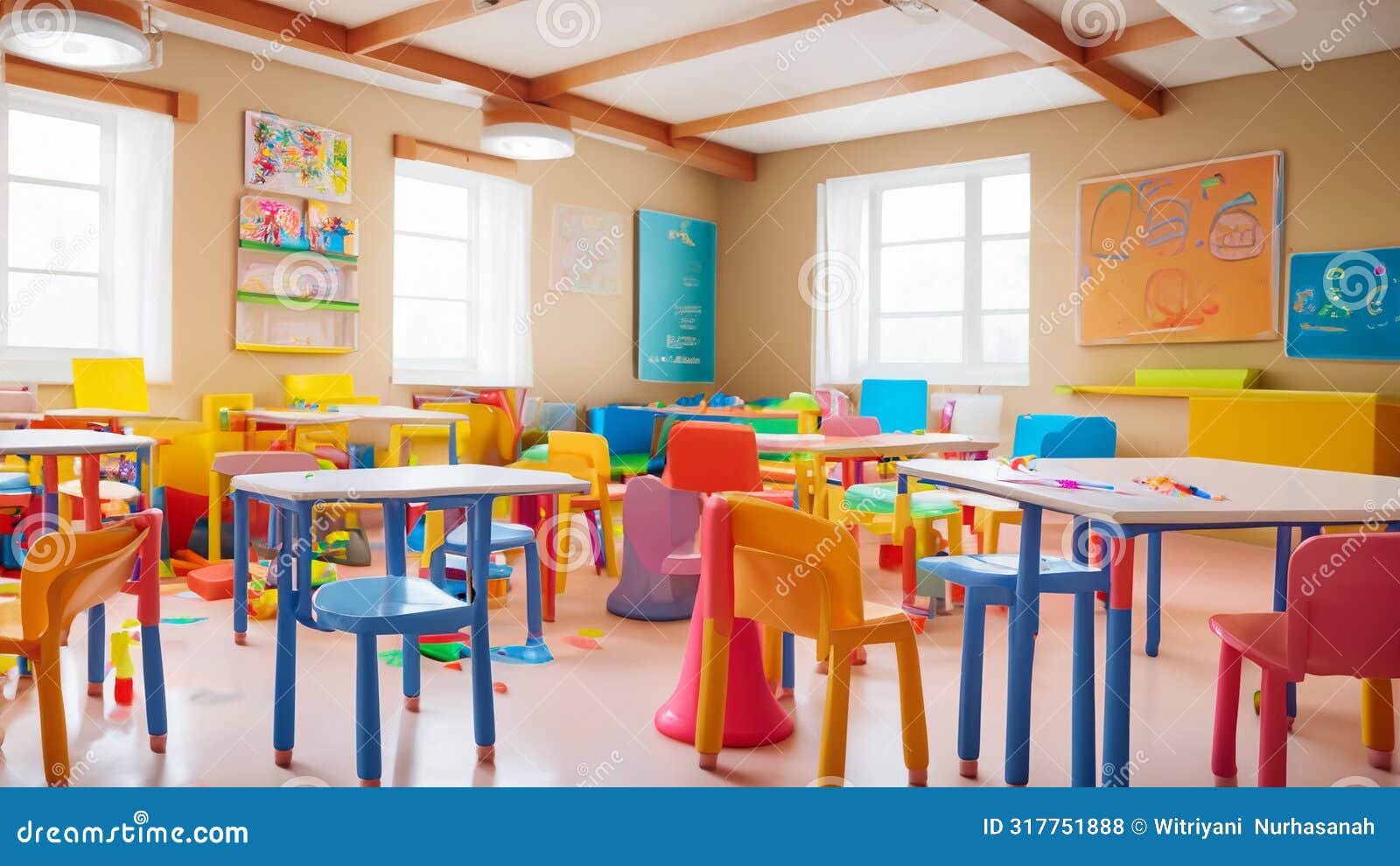 Empty Creative Classroom of a Daycare Center. Generative Ai Stock ... Empty Creative Classroom of a Daycare Center. Generative Ai Stock ...