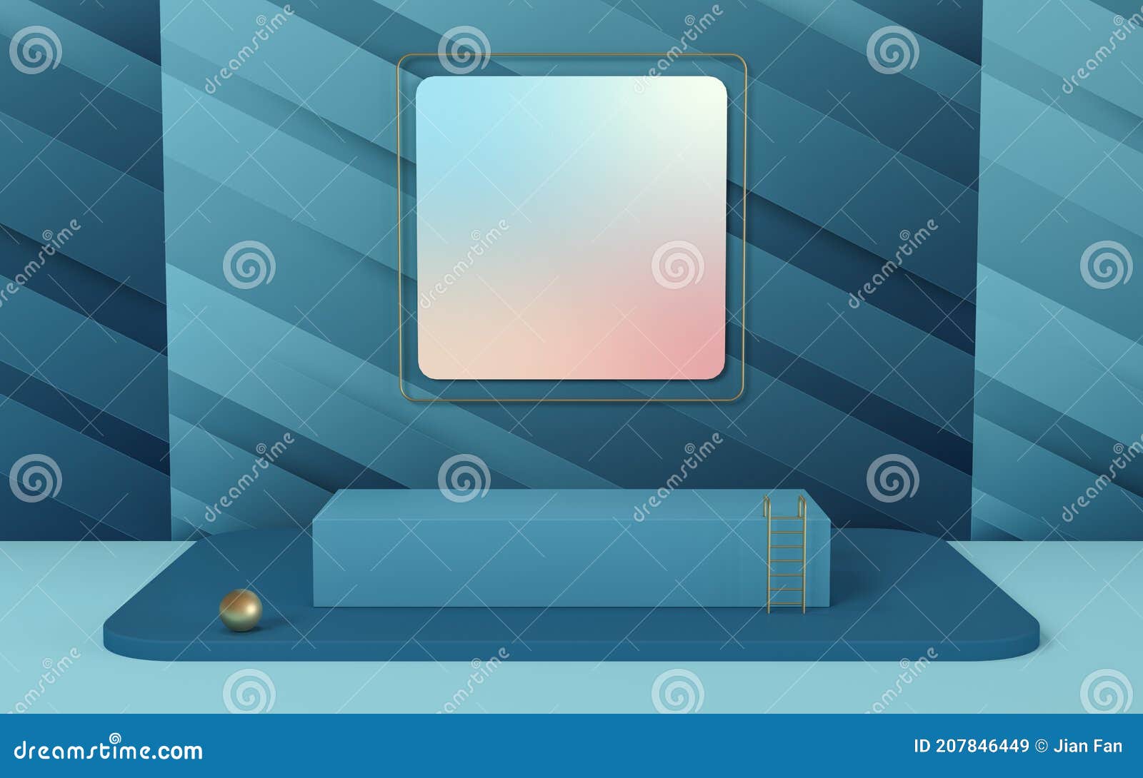 Empty Creative Stage, Object Podium, 3d Rendering Stock Illustration ...