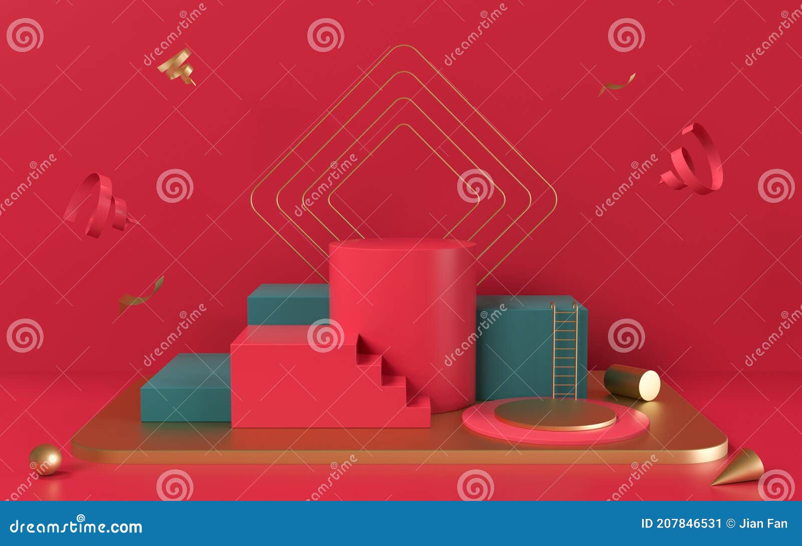 Empty Creative Stage, Object Podium, 3d Rendering Stock Illustration ...