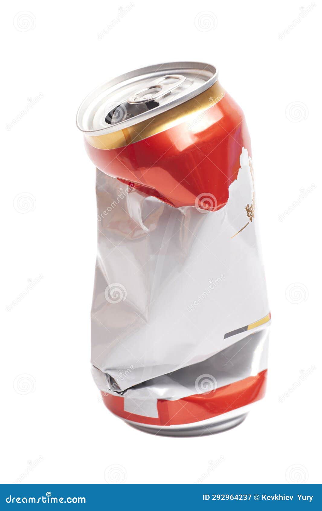 Empty Crumpled Can from Energy Drink or Beer Stock Image - Image of ...