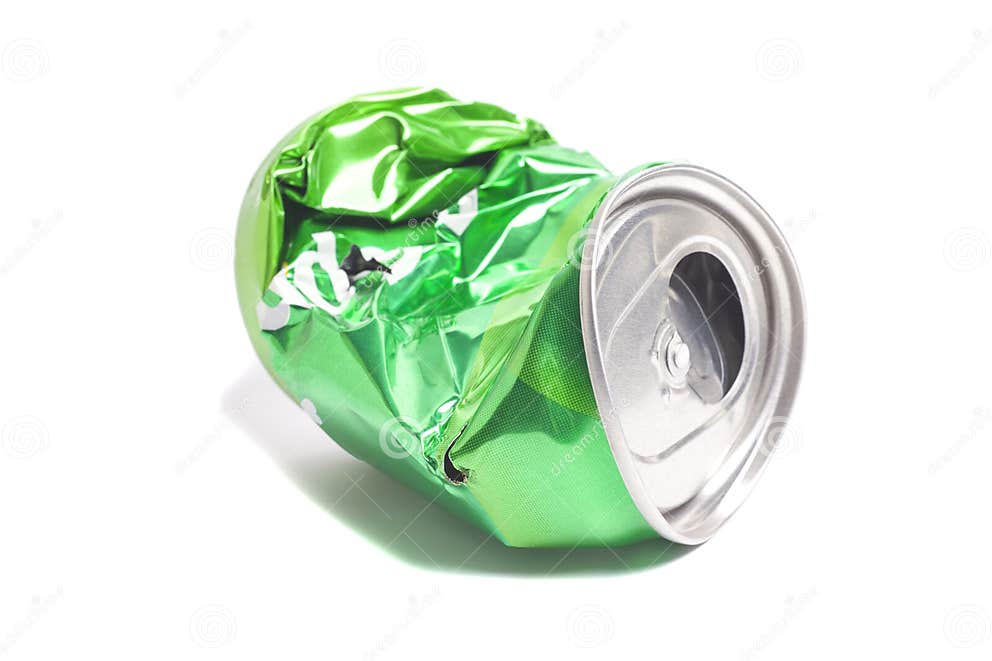 Empty Crumpled Can from Energy Drink or Beer Stock Image - Image of ...