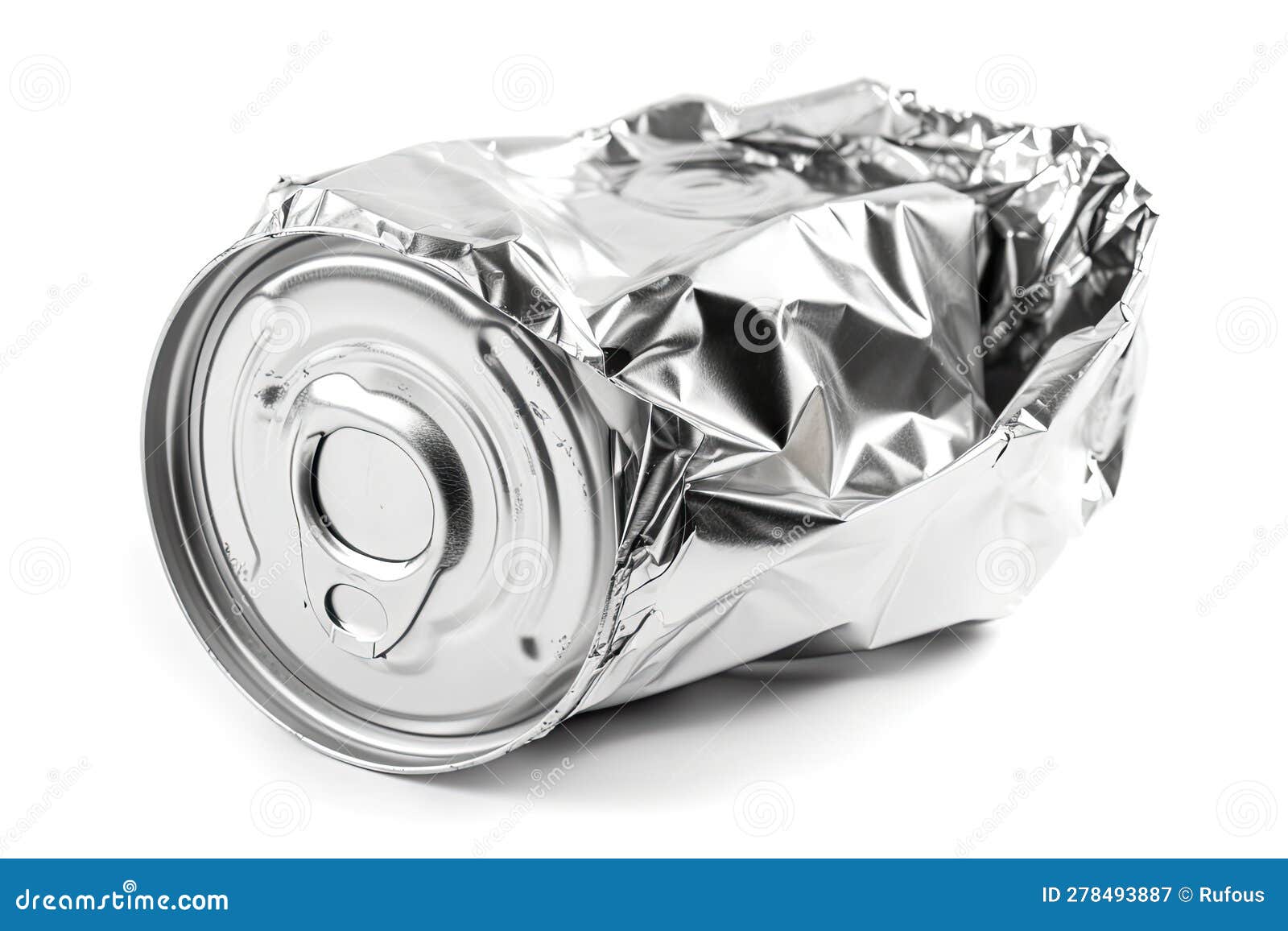 Empty Crumpled Can Isolated on a White Background Stock Illustration ...