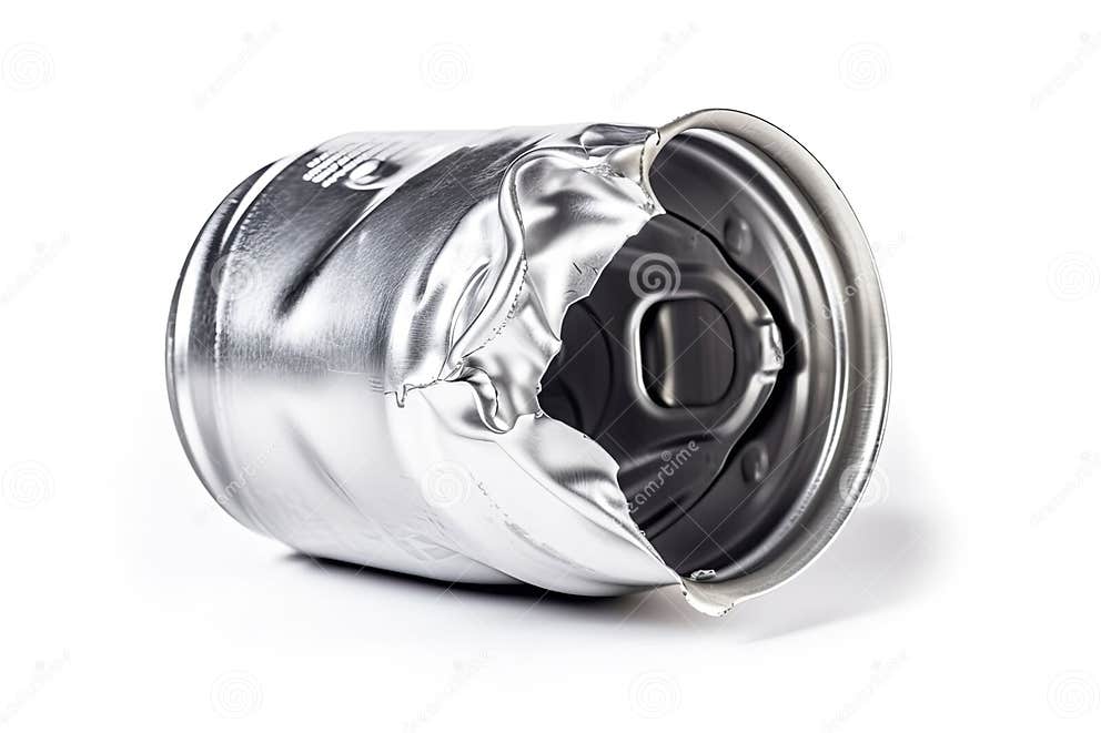Empty Crumpled Can Isolated on a White Background Stock Illustration ...