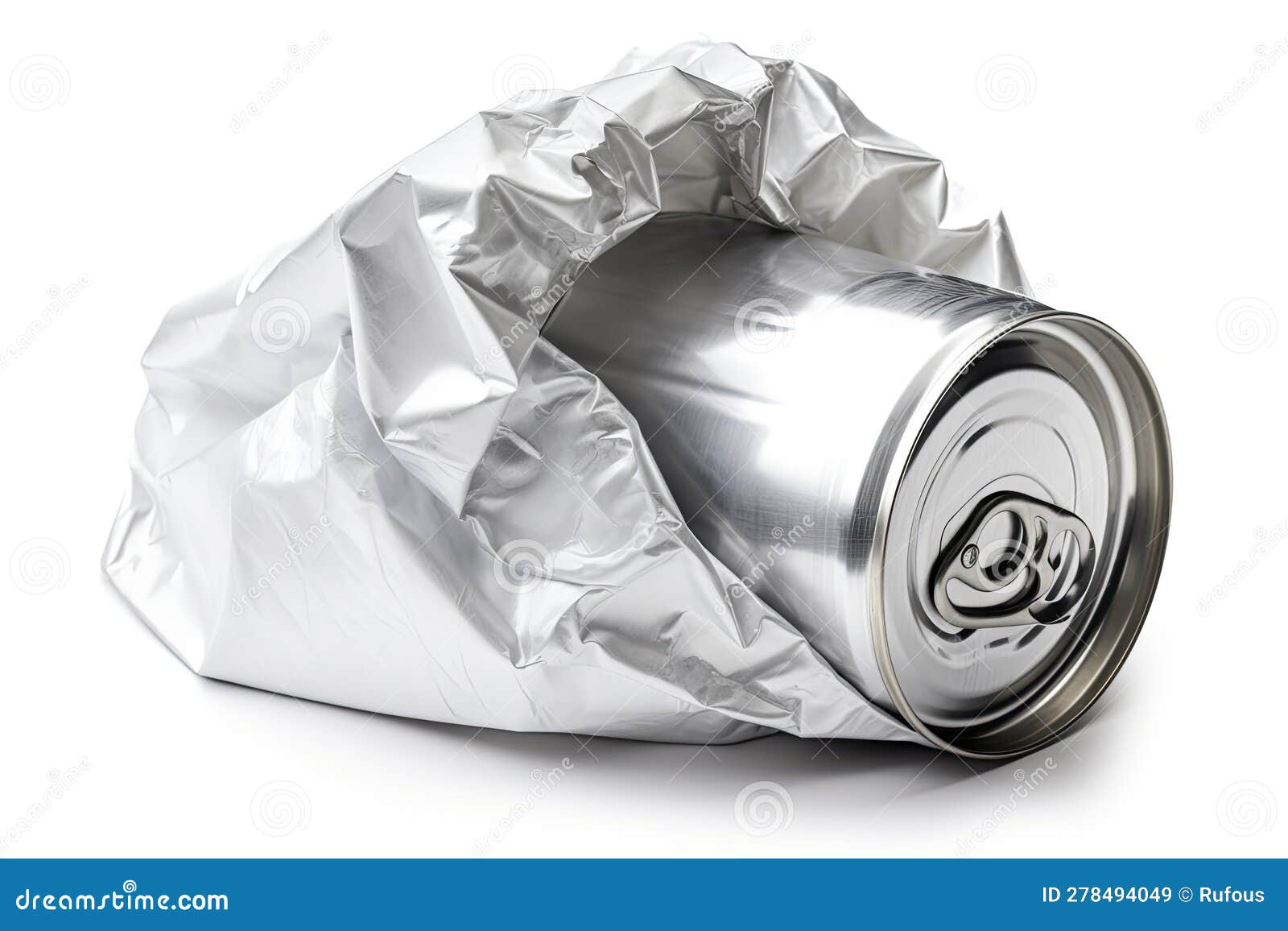 Empty Crumpled Can Isolated on a White Background Stock Illustration ...