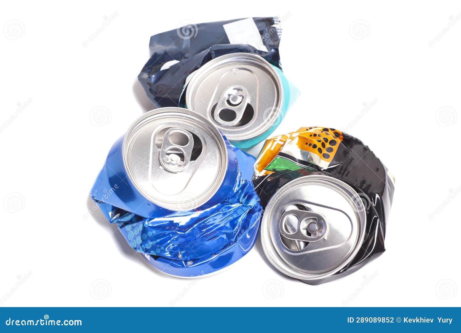 Empty Crumpled Cans from Energy Drink or Beer Stock Photo - Image of ...