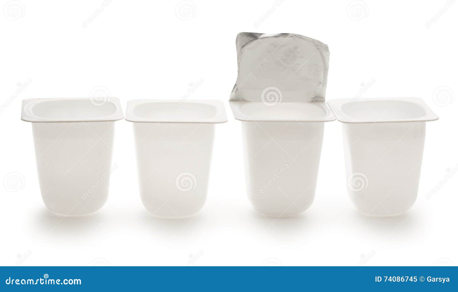 Empty Crushed Plastic Yogurt Pots Royalty-Free Stock Photo ...