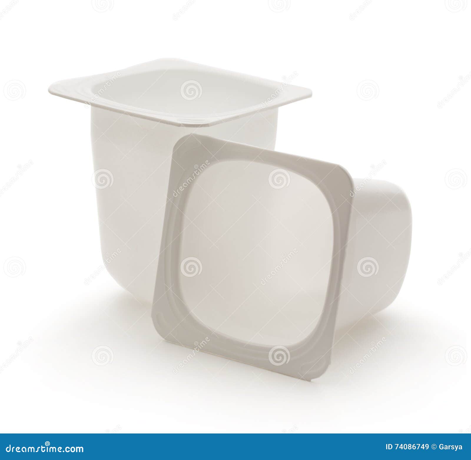Empty Crushed Plastic Yogurt Pots Royalty-Free Stock Photo ...