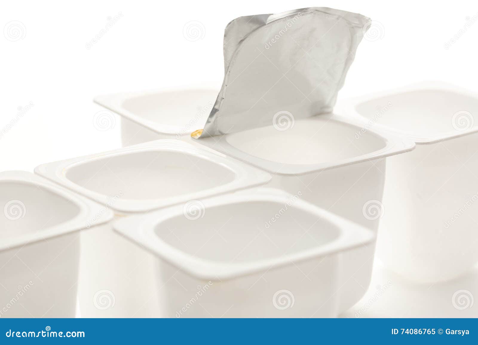 Empty Crushed Plastic Yogurt Pots Stock Image - Image of drink, broken ...