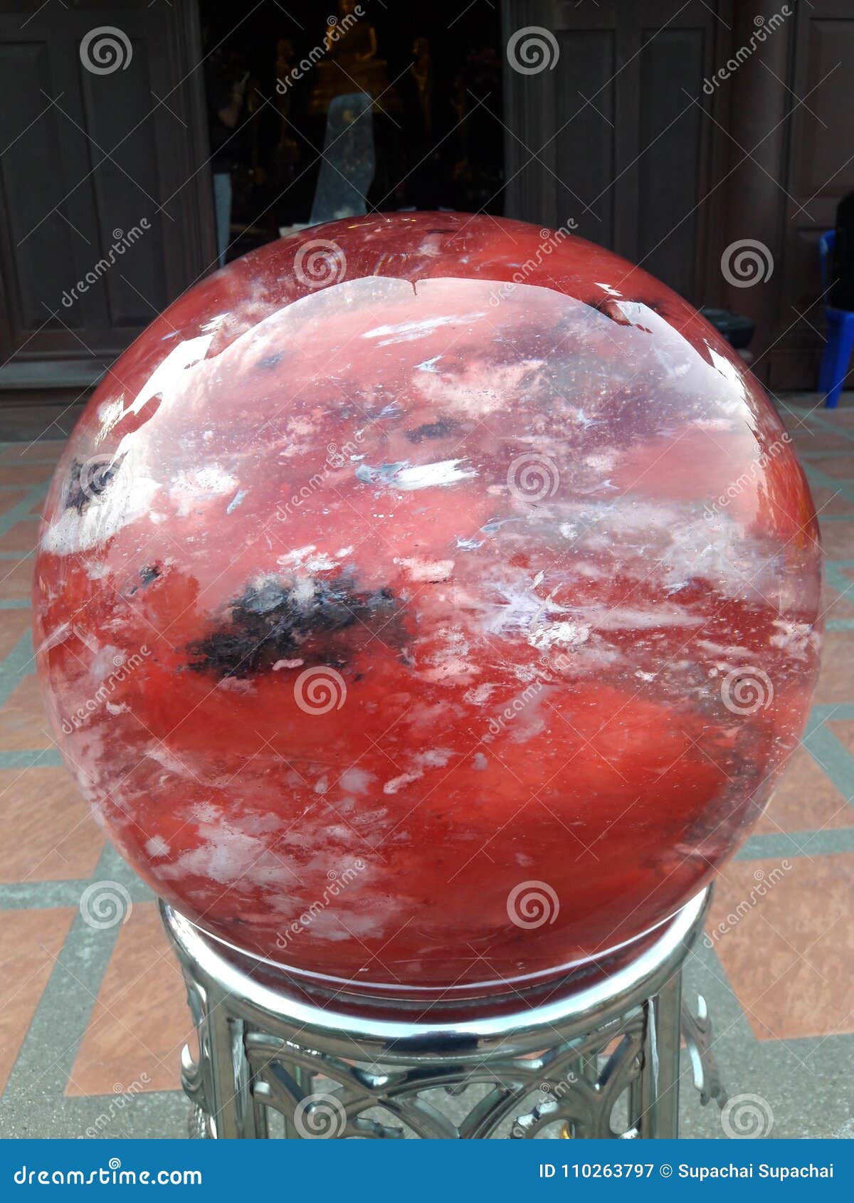 Empty Crystal Ball Over White Background Stock Image - Image of design ...