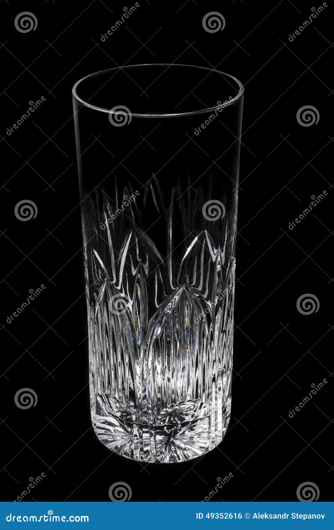 Empty Crystal Glass on a Black Background Stock Photo - Image of object ...