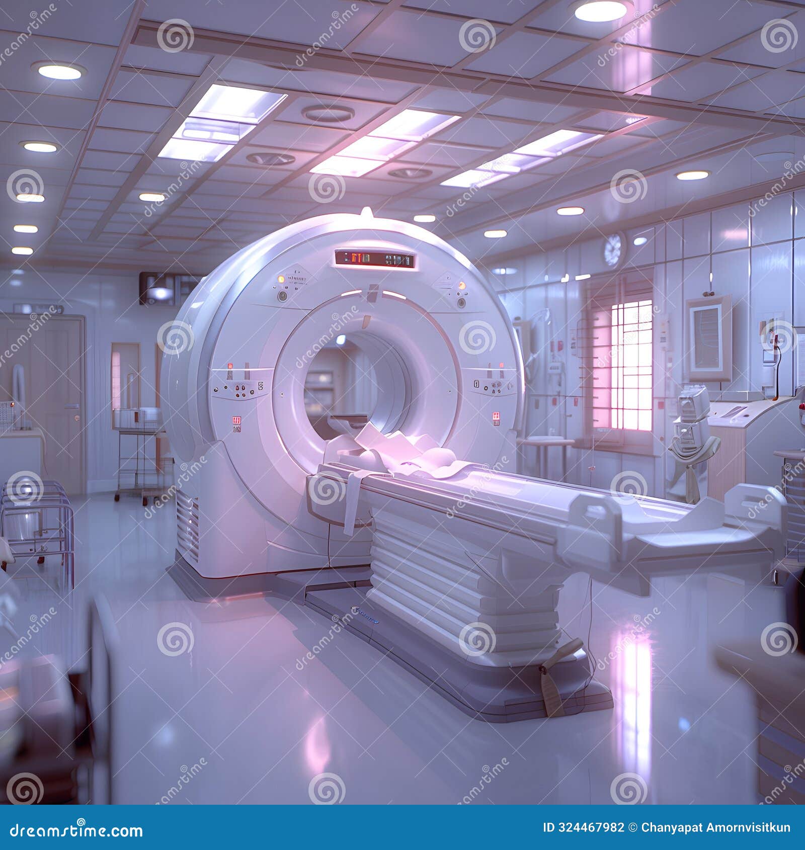 Empty CT scan in hospital stock illustration. Illustration of ...