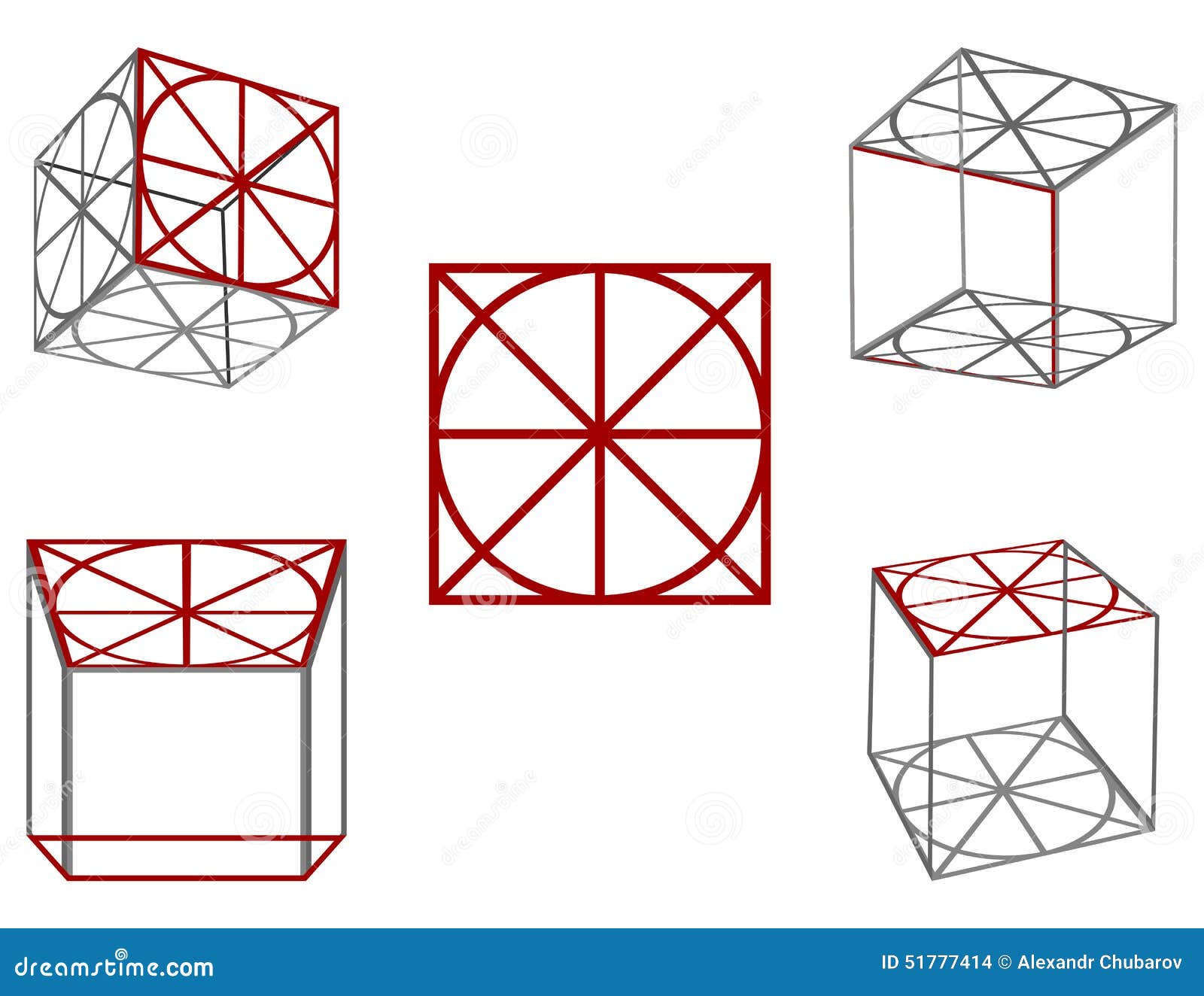 Empty cube stock vector. Illustration of graphic, abstract - 51777414