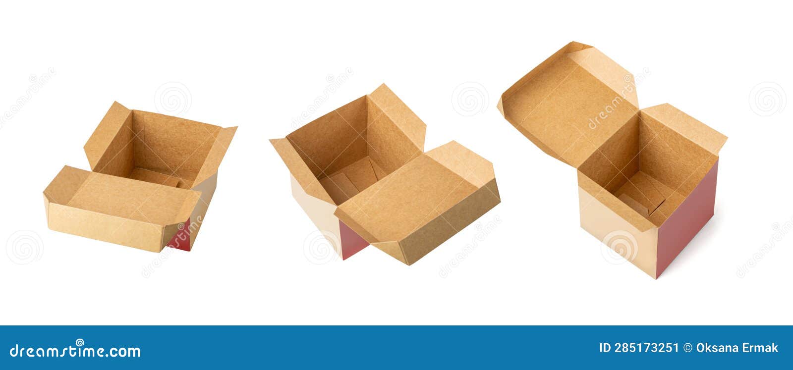 Empty Cubic Paper Box, Brown Cardboard Package Mockup, Ecological ...