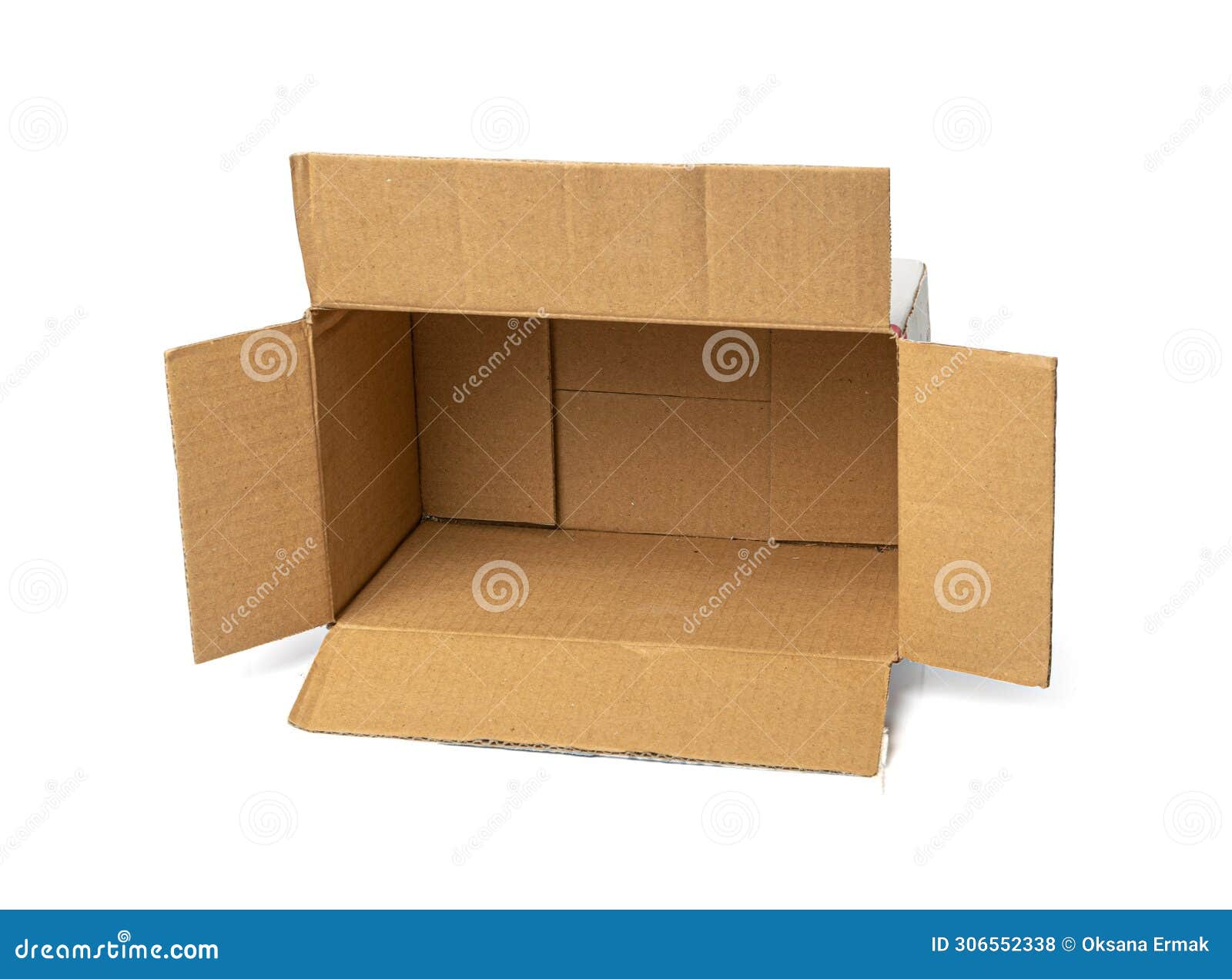 Empty Cubic Paper Box, Brown Cardboard Package Mockup, Open Cube Box ...
