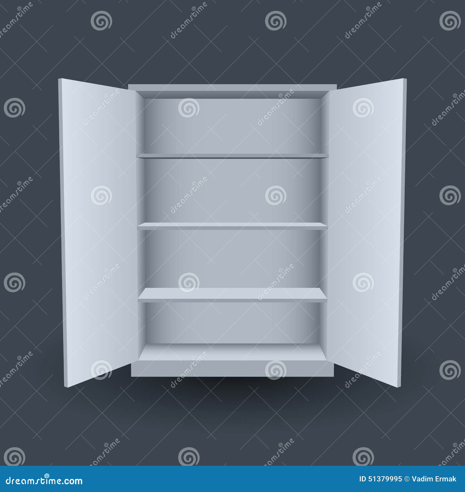 Empty cupboard stock vector. Illustration of office, shelf - 51379995