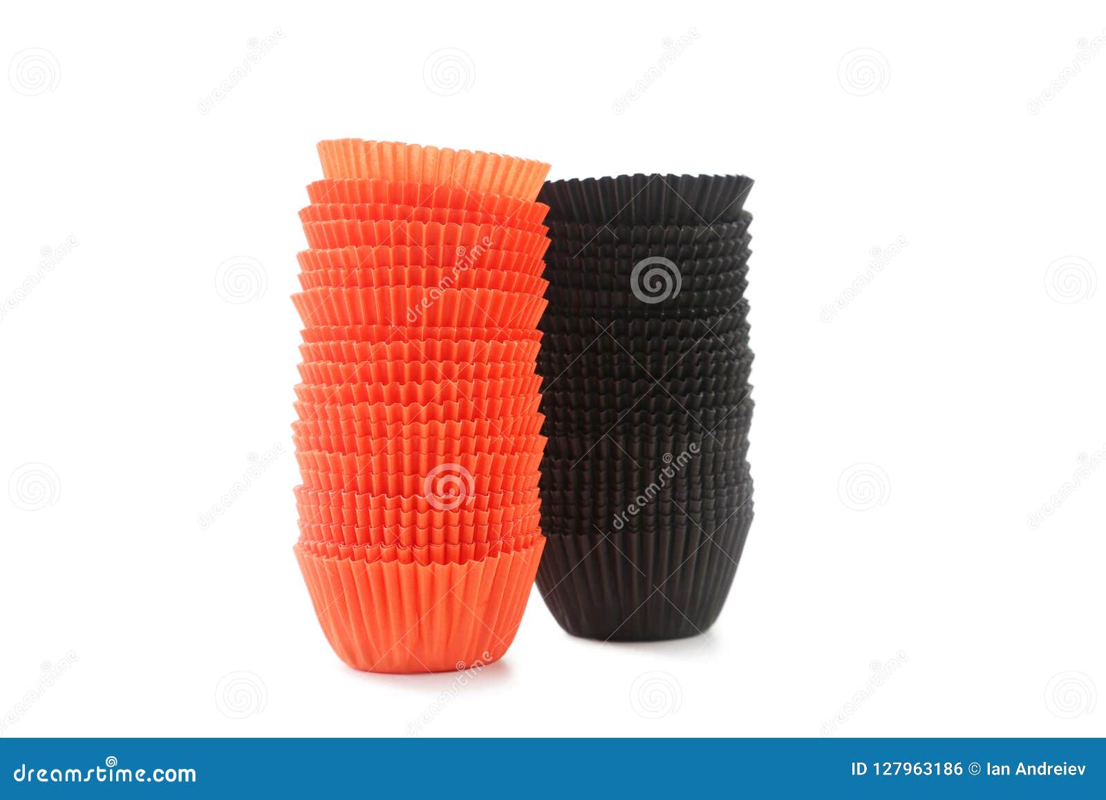 Empty cupcake cases stock photo. Image of dessert, isolated - 127963186