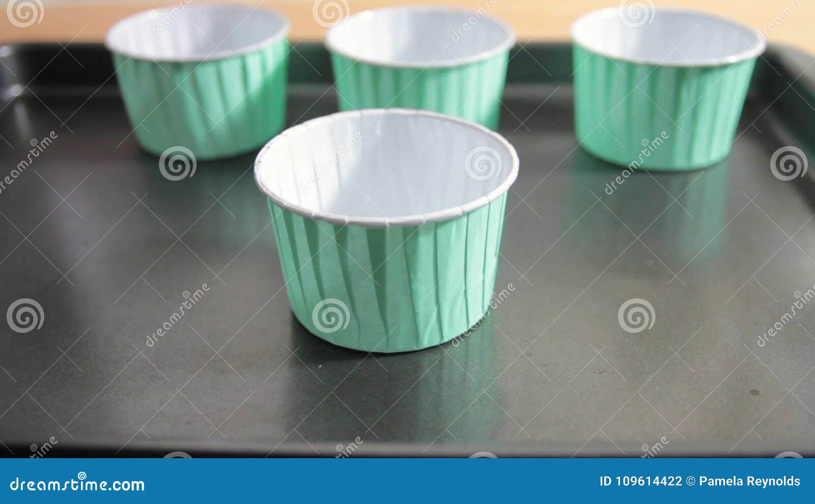 Empty Cupcake Cases on a Tray Stock Footage - Video of food, bakery ...