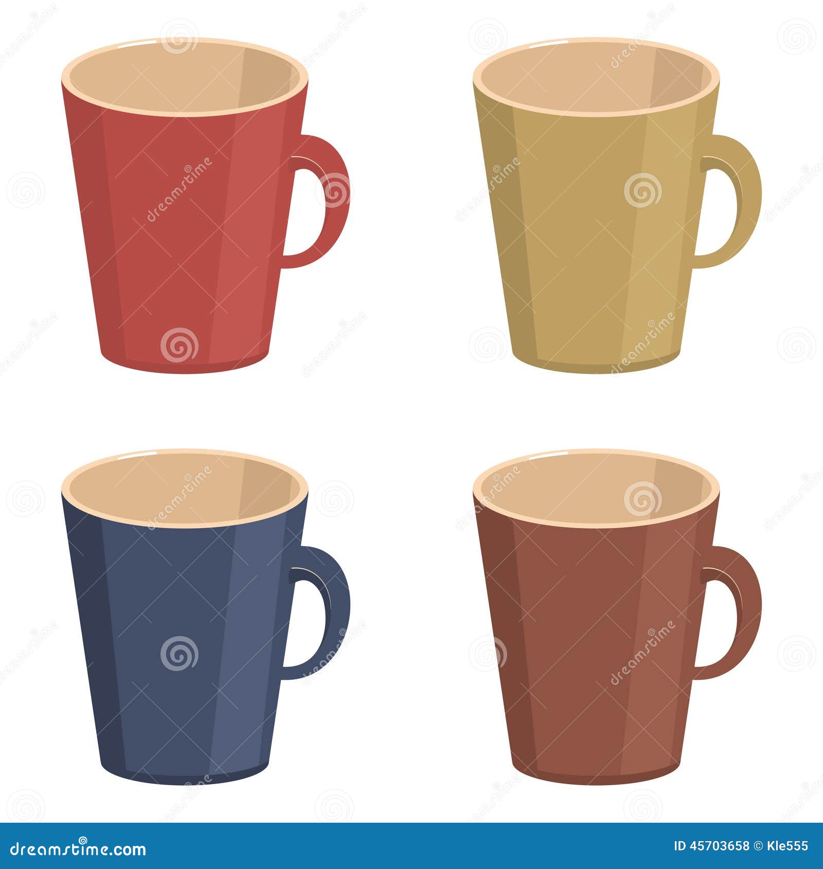 Empty Cups on White Background Stock Illustration - Illustration of ...