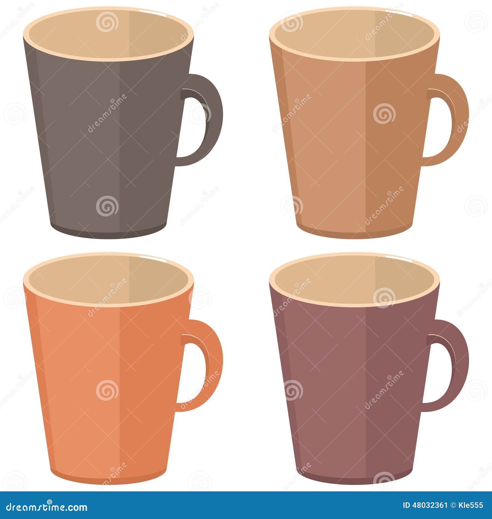 Empty Cups on White Background Stock Illustration - Illustration of ...