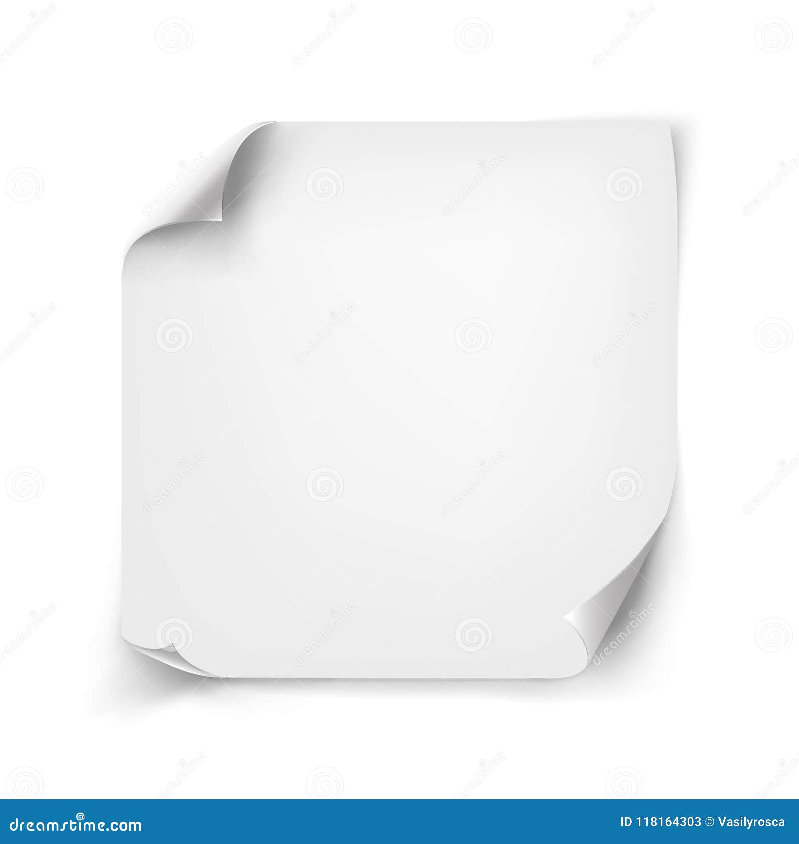Empty Curl Paper Sheet. Vector Note Page Blank Message Background with ... Empty Curl Paper Sheet. Vector Note Page Blank Message Background with ...
