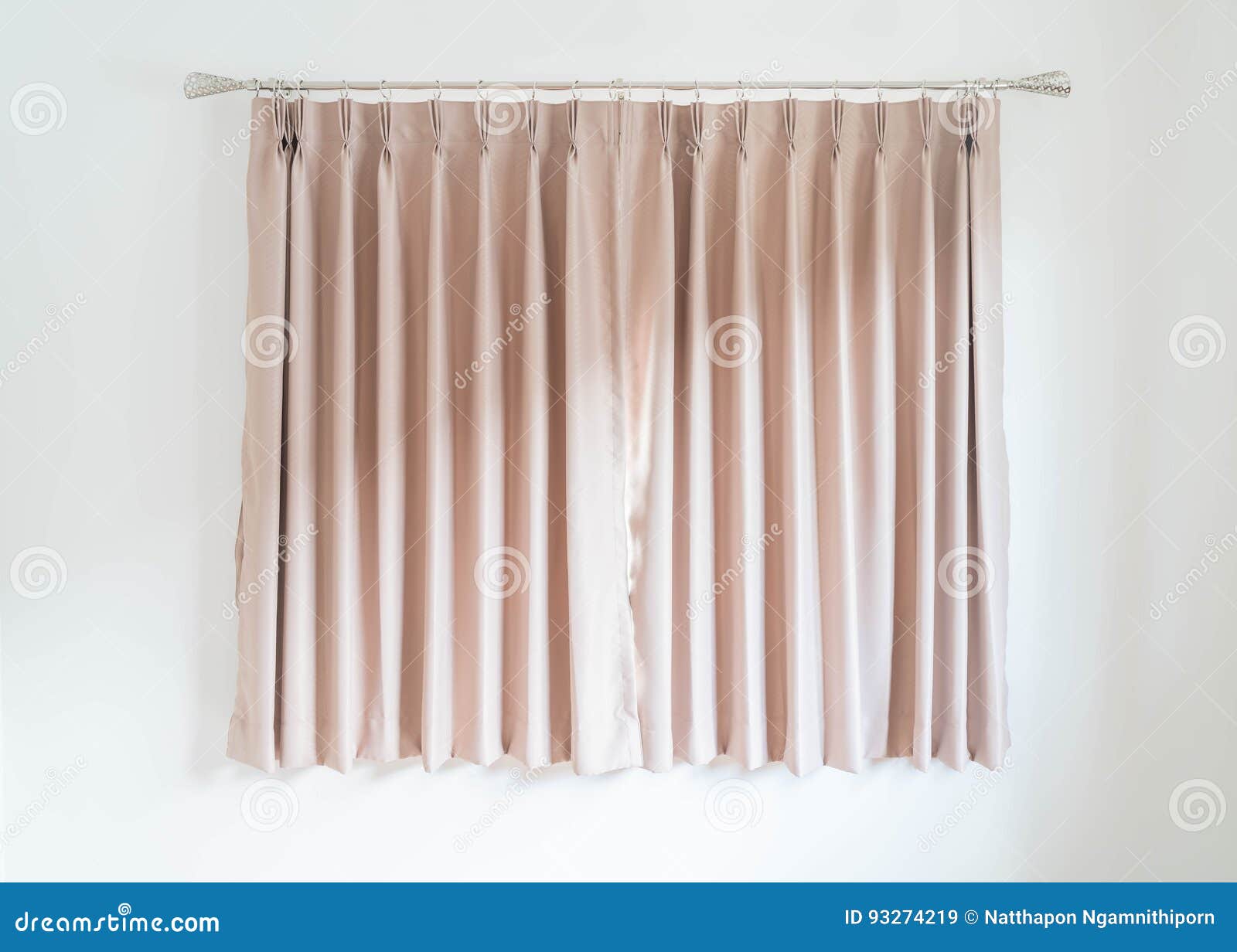 Empty Curtain Interior Decoration in Living Room Stock Image - Image of ...