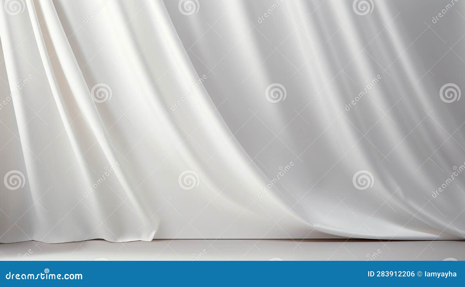 Empty Curtains Isolated on White Background. Mock Up Product Display ...