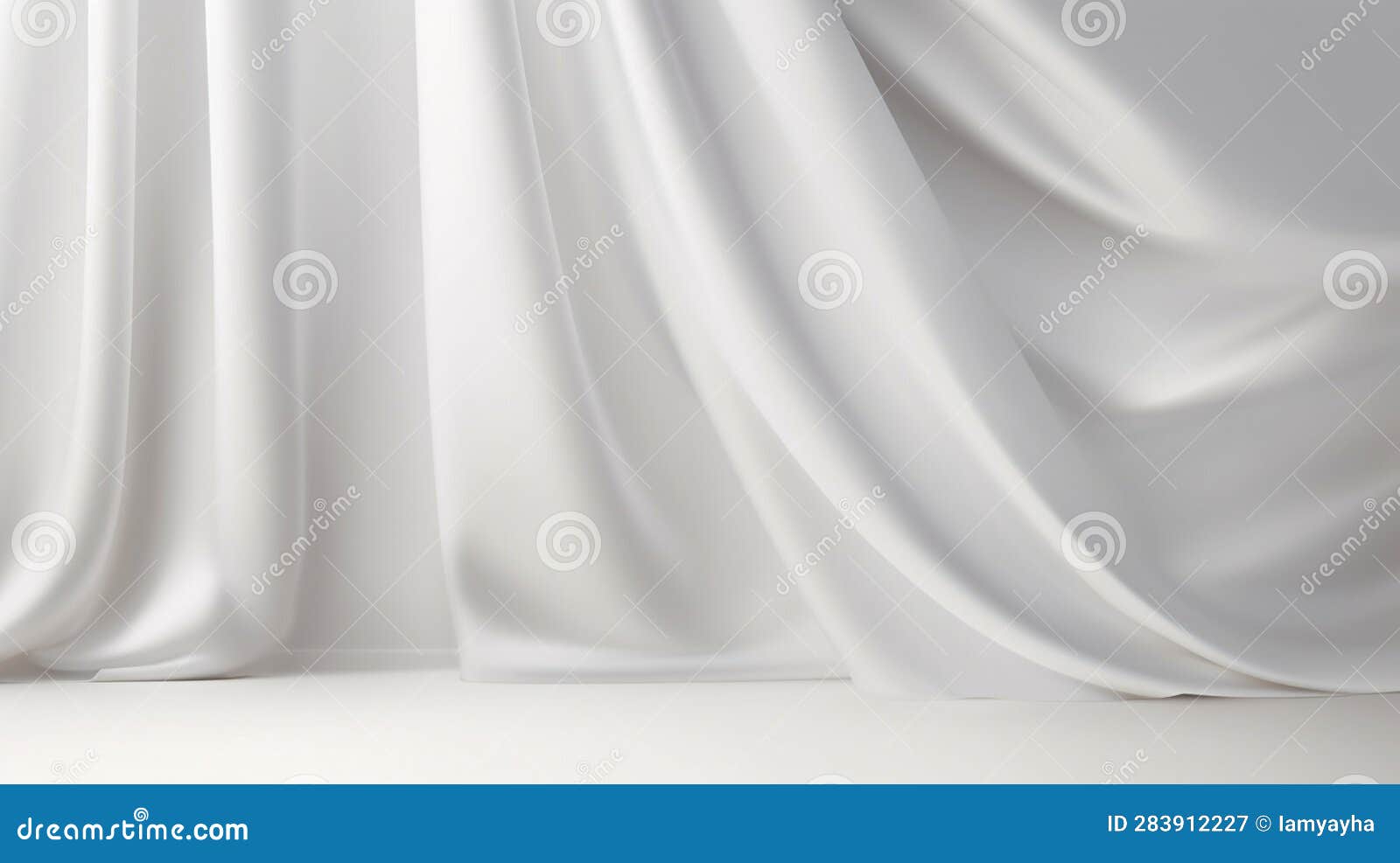Empty Curtains Isolated on White Background. Mock Up Product Display ...