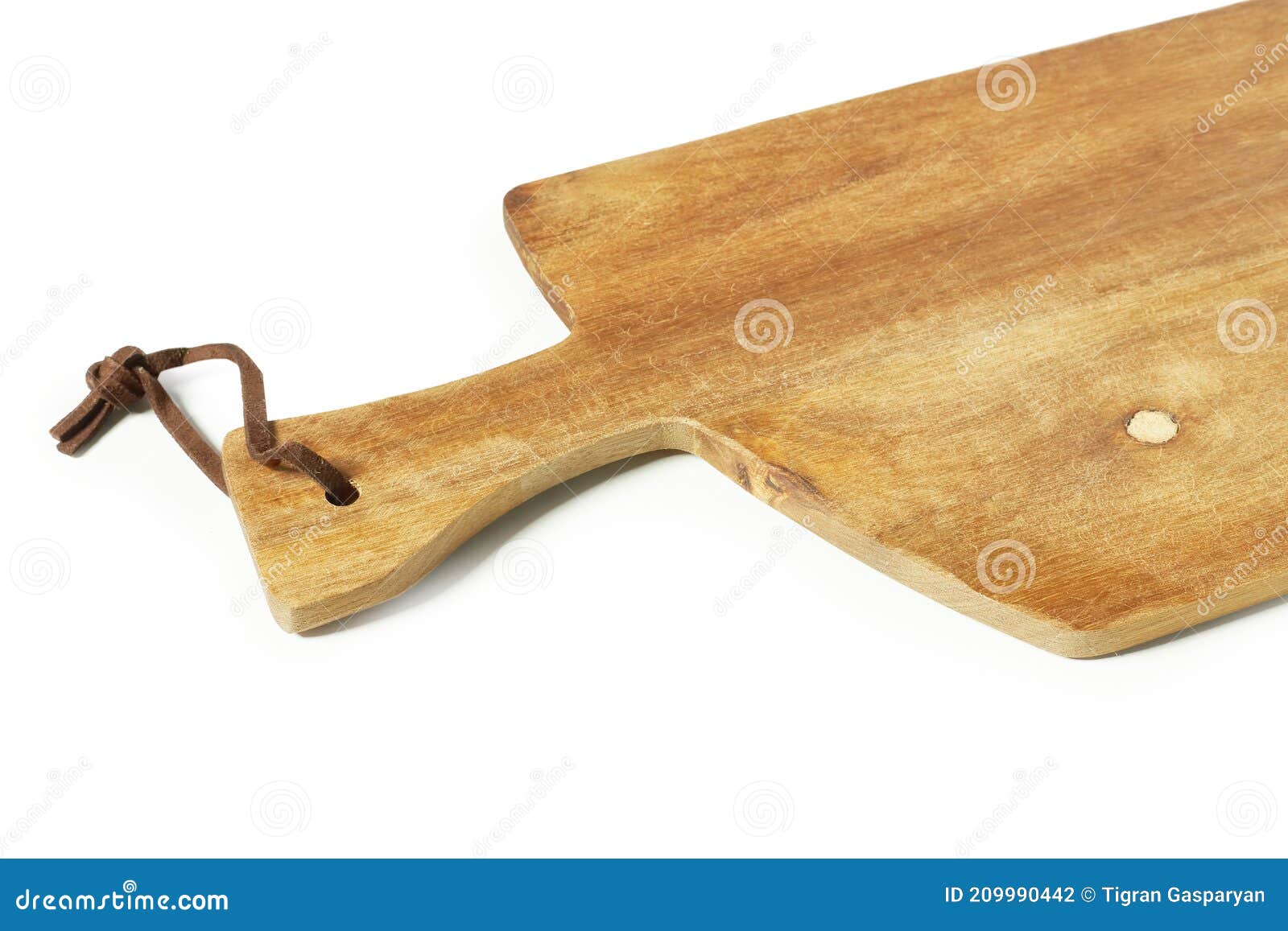Empty Cutting Wooden Board Isolated on White Background Side View Stock ...
