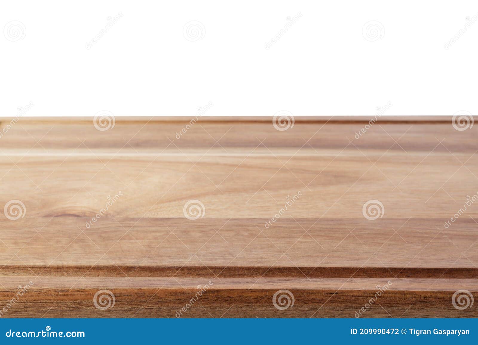 Empty Cutting Wooden Board Isolated on White Background Side View Stock ...