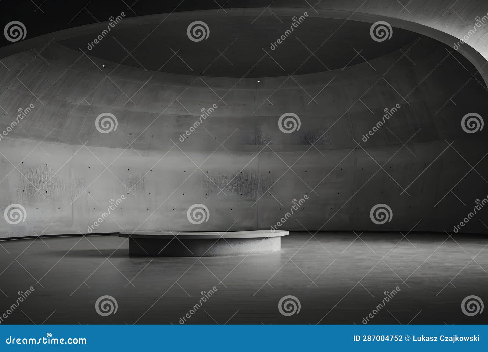 Empty Cylindrical Room Gray Cement Crack Wall Texture Generative Ai ...