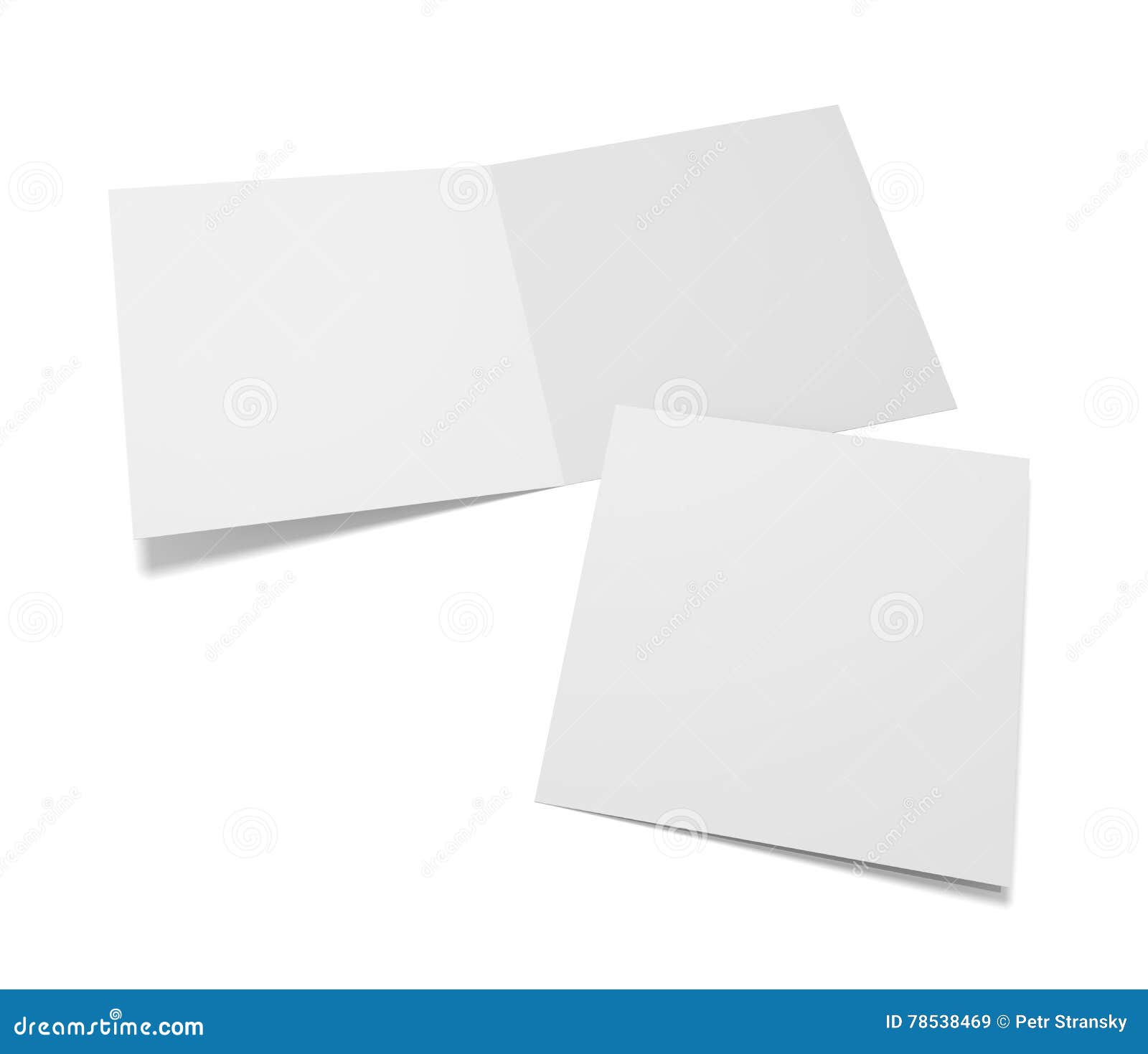Empty 3d Illustration Greeting Cards with Cover on White Stock ...