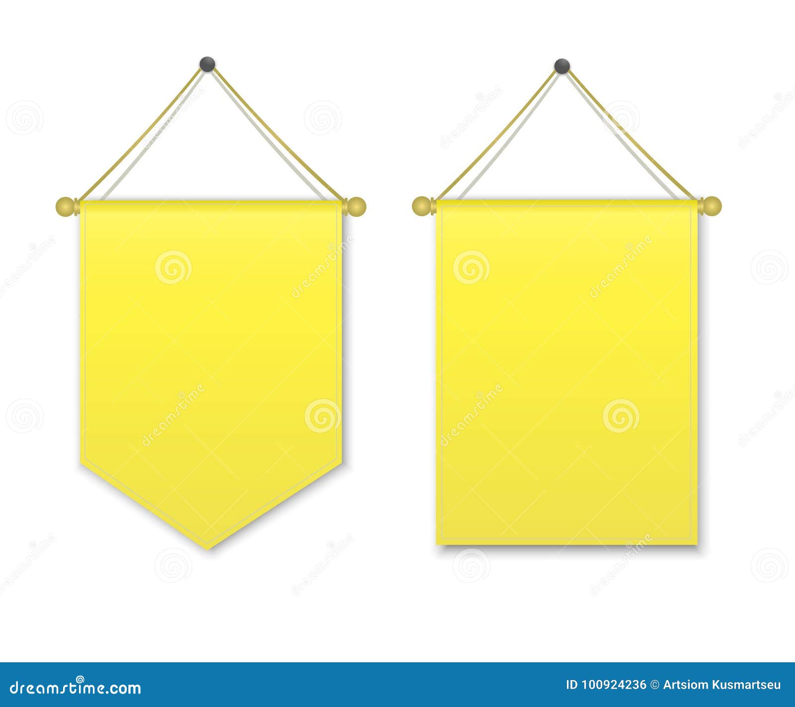 Yellow pennant hanging stock vector. Illustration of pennon - 100924236