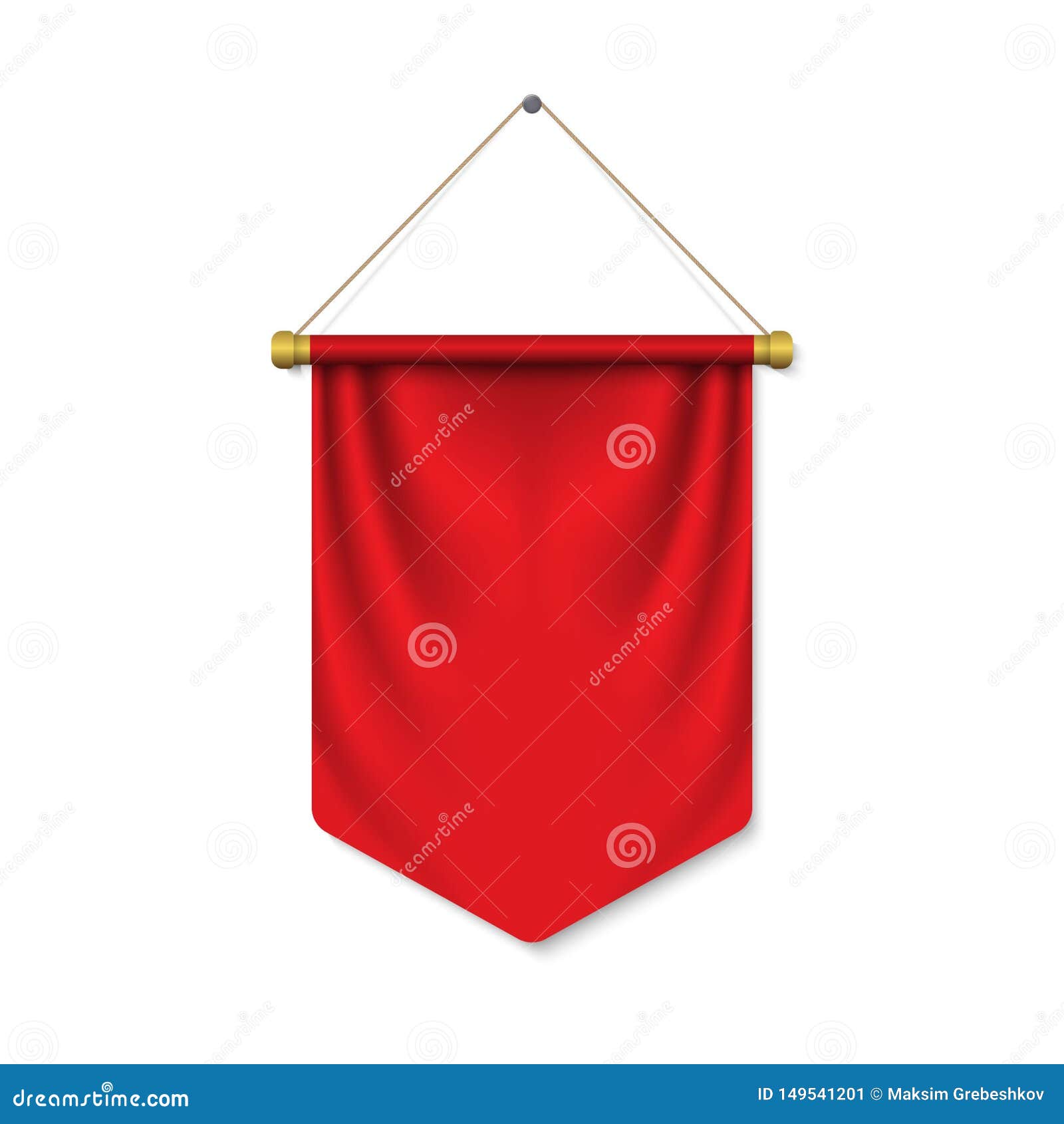 Empty 3D Pennant template stock illustration. Illustration of empty ...