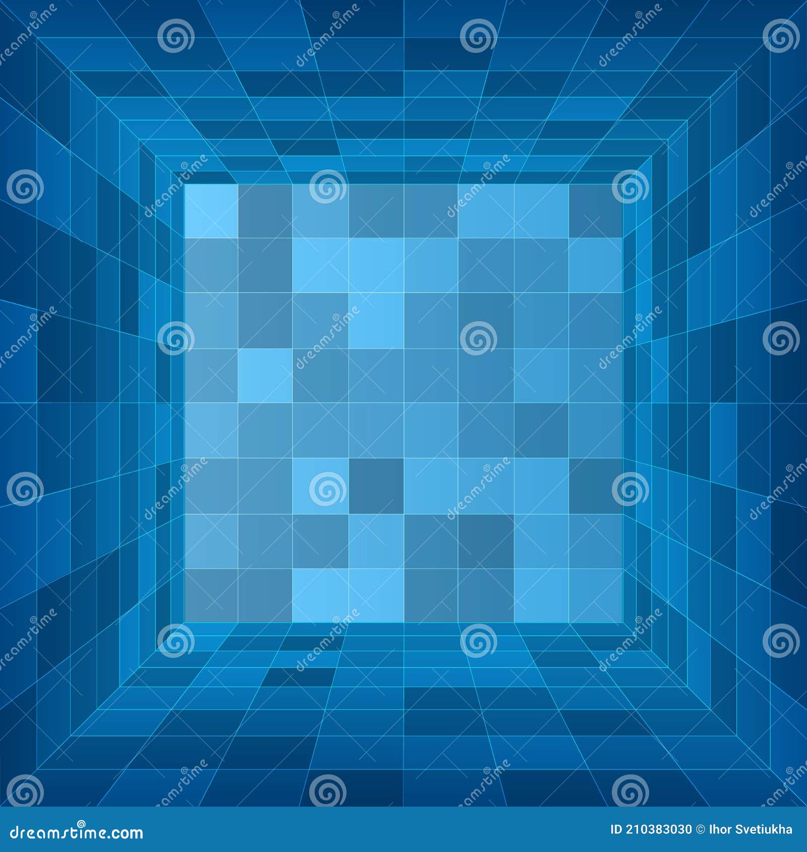 Empty 3d Room. Blue Container Inside View Stock Vector - Illustration ...