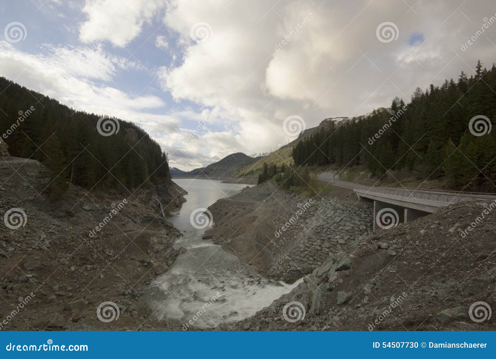 Empty dam Marmorera stock photo. Image of forest, marmorera - 54507730