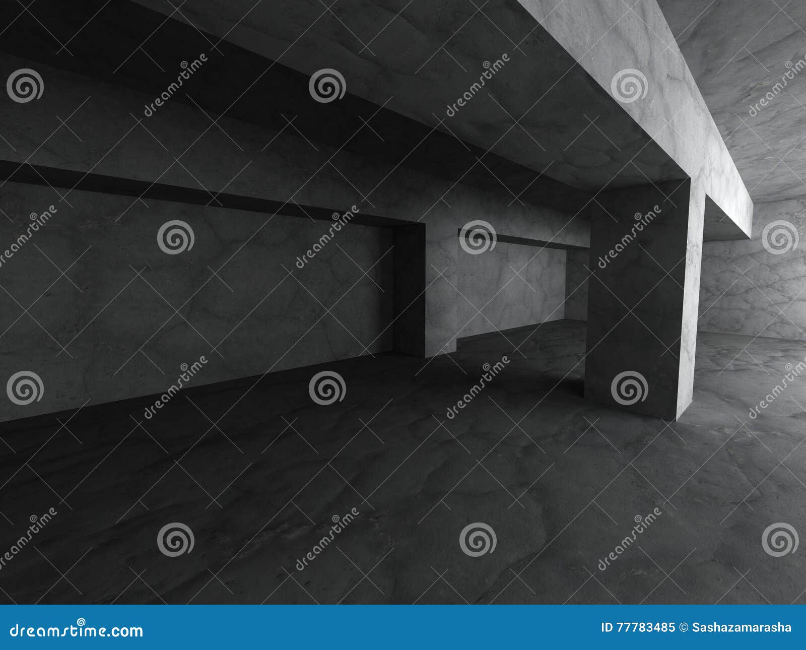 Empty Dark Abstract Concrete Basement Room Interior Background Stock ...