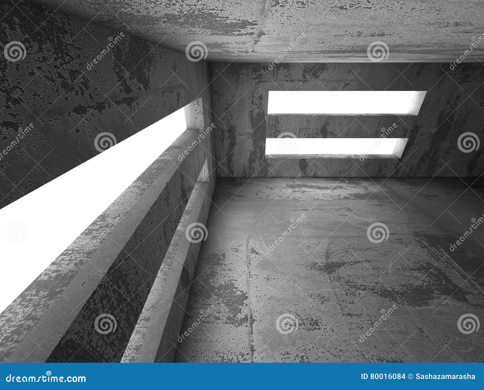 Empty Dark Basement Concrete Interior. Abstract Architecture Background ...