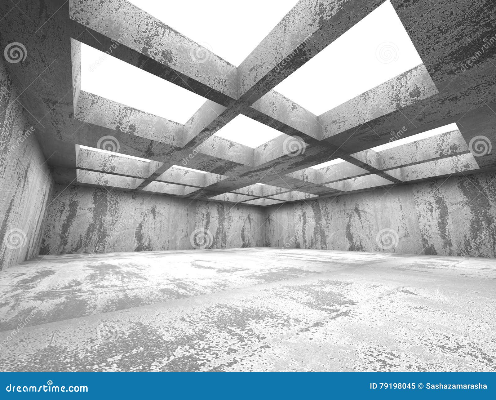 Empty Dark Concrete Room Interior. Abstract Urban Architecture Stock ...