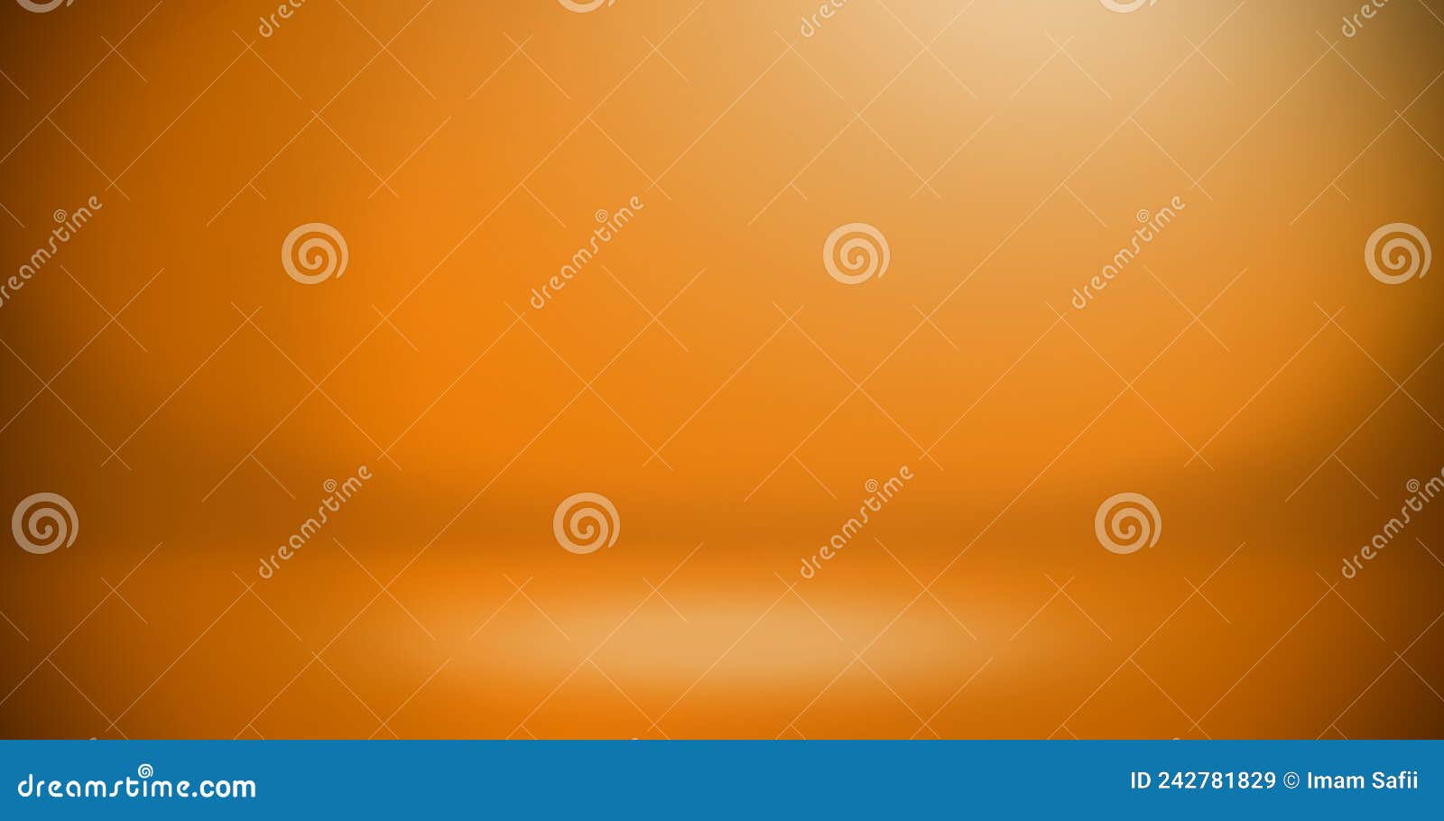 Empty Dark Orange Studio Room Stock Illustration - Illustration of desk ...