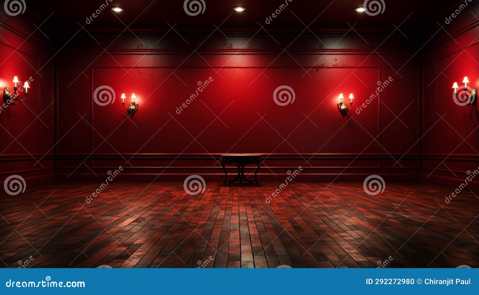 A Empty Dark Red Room Picture Close Up Stock Illustration ...