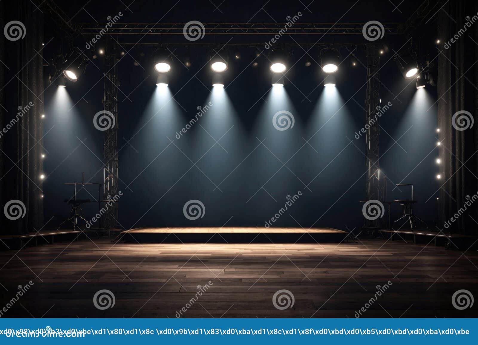 Empty Dark Room Stage Spotlights Background. Ai Generative Stock ...
